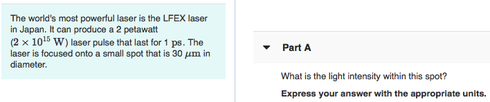 Solved The world's most powerful laser is the LFEX laser in | Chegg.com