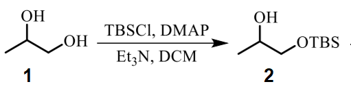 Solved ОН ОН ОН TBSCI, DMAP Et3N, DCM OTBS 1 2 | Chegg.com