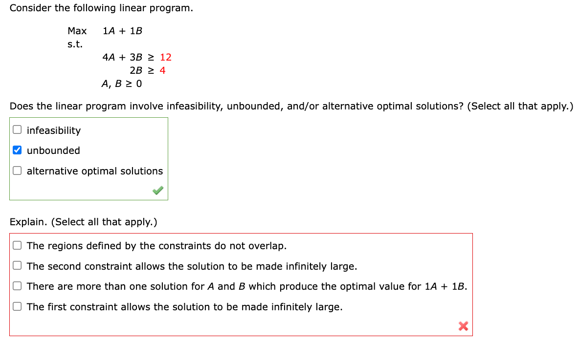 Solved Consider the following linear program. Max 1A + 1B | Chegg.com