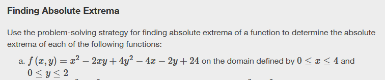 Solved Finding Absolute Extrema Use the problem-solving | Chegg.com