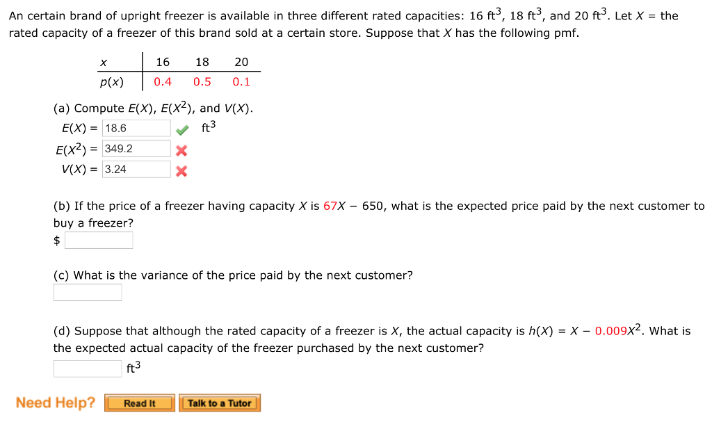 Solved An Certain Brand Of Upright Freezer Is Available In