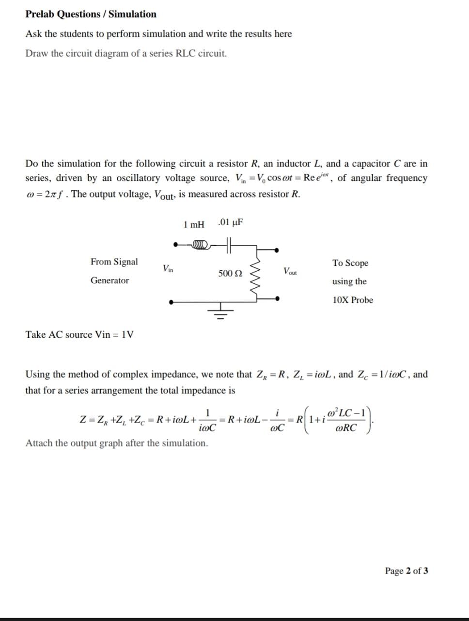 Solved Prelab Questions / Simulation Ask the students to | Chegg.com