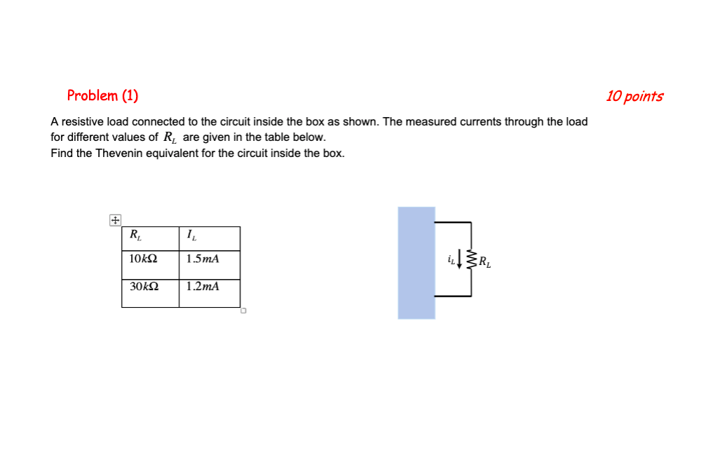 Solved A resistive load connected to the circuit inside the | Chegg.com