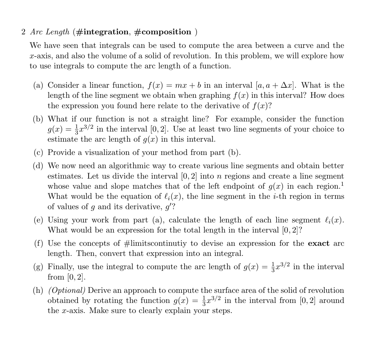 Solved 2 ﻿Arc Length (#integration, #composition )We have | Chegg.com