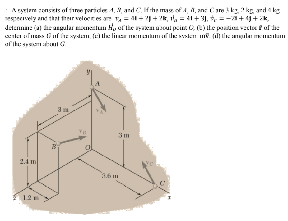 Solved A system consists of three particles A,B, and C. If | Chegg.com