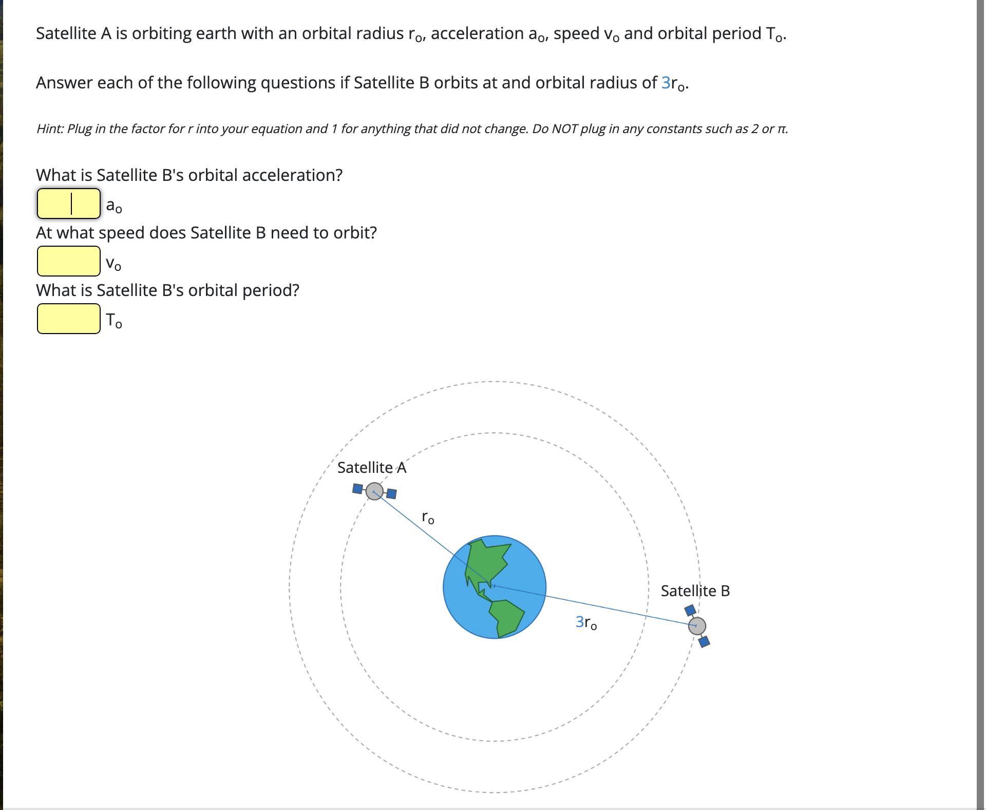 Solved Satellite A ﻿is orbiting earth with an orbital radius | Chegg.com