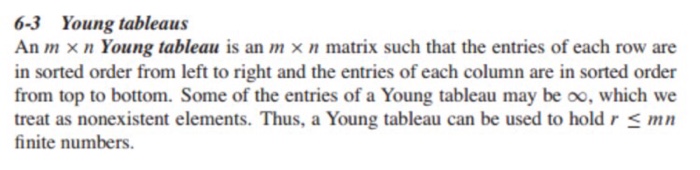Solved An m times n Young tableau is an m times n matrix | Chegg.com