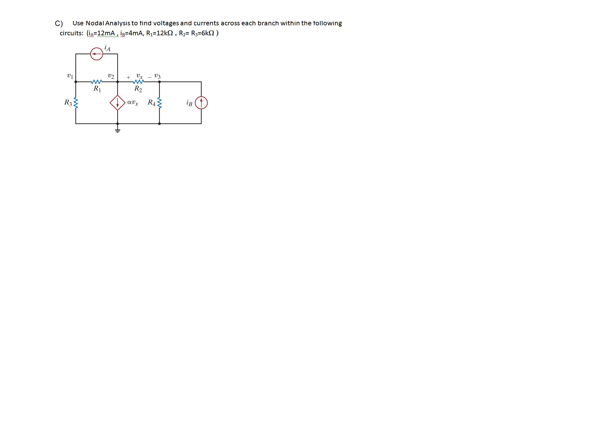 Use Nodal Analysis to find voltages and currents | Chegg.com