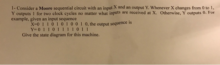 Solved Consider a Moore sequential circuit with an input X | Chegg.com