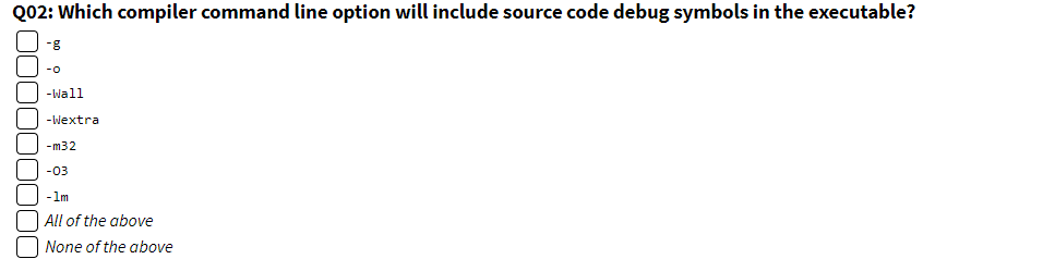 Solved Q02 Which Compiler Command Line Option Will Include 2706