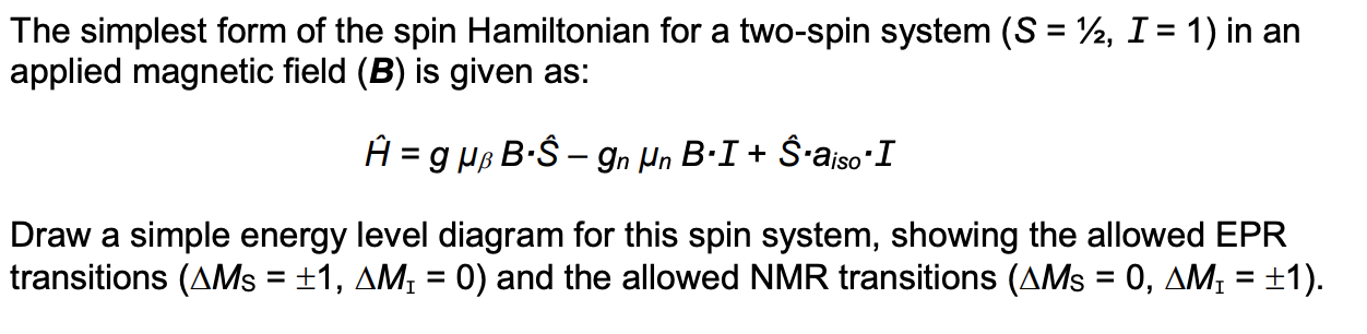 Solved NO2 NO2 B The simplest form of the spin Hamiltonian | Chegg.com