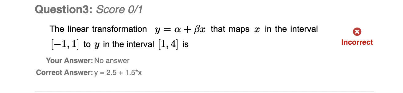 Solved The Linear Transformation Y α βx That Maps X