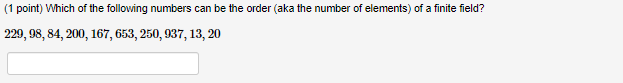 Solved (1 point) Which of the following numbers can be the | Chegg.com