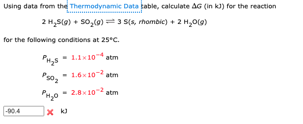 Solved Using data from the fable, calculate \\( \\Delta G | Chegg.com