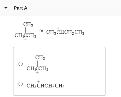 Solved Part A CH3 or CH3CHCH,CH: CHECCH3 + CH3 CHECCH3 + O | Chegg.com
