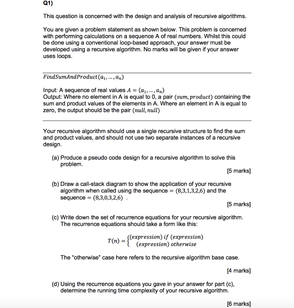 Solved Q1 This Question Is Concerned With The Design And 