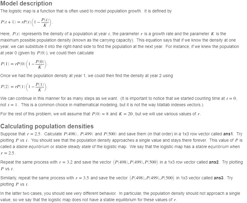 Solved Model Description The Logistic Map Is A Function That Chegg Solved Model Description The Logistic Map Is A Function That Chegg