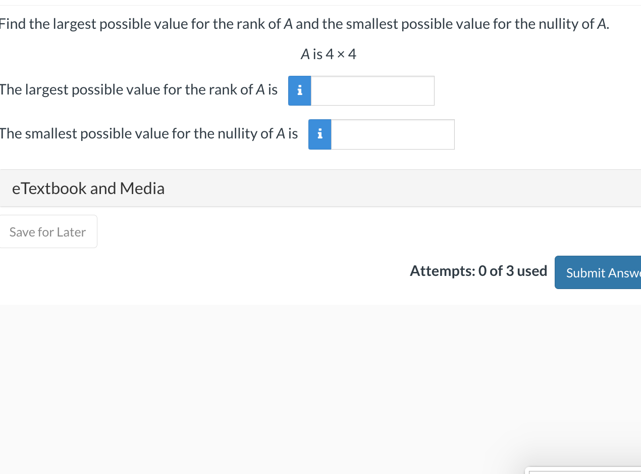 Solved Find the largest possible value for the rank of A and | Chegg.com