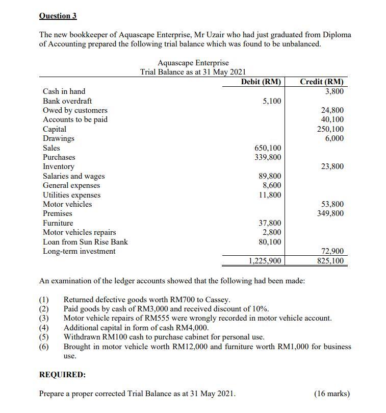 What is unbalanced trial balance? Leia aqui: What is an example of an ...