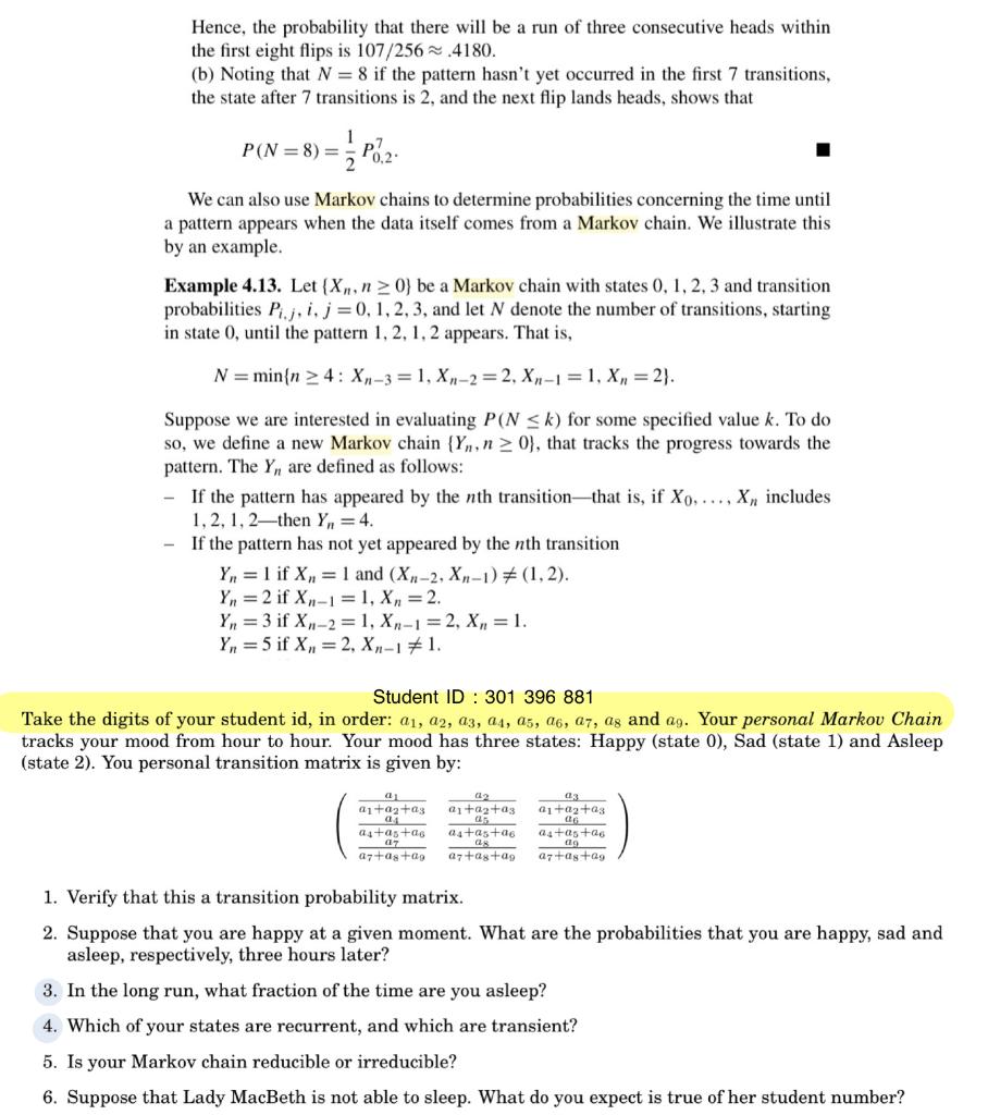 Solved This question is from the intro to probability model | Chegg.com