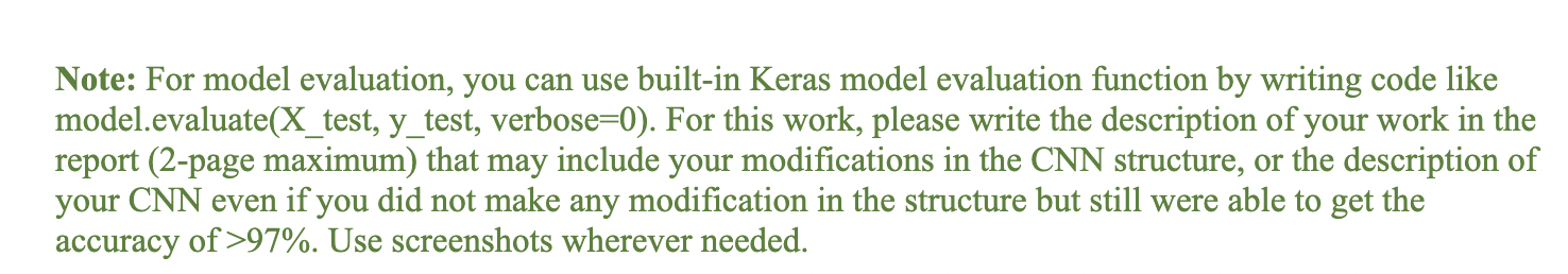 2. Convolutional Neural Network (CNN) for MNIST | Chegg.com