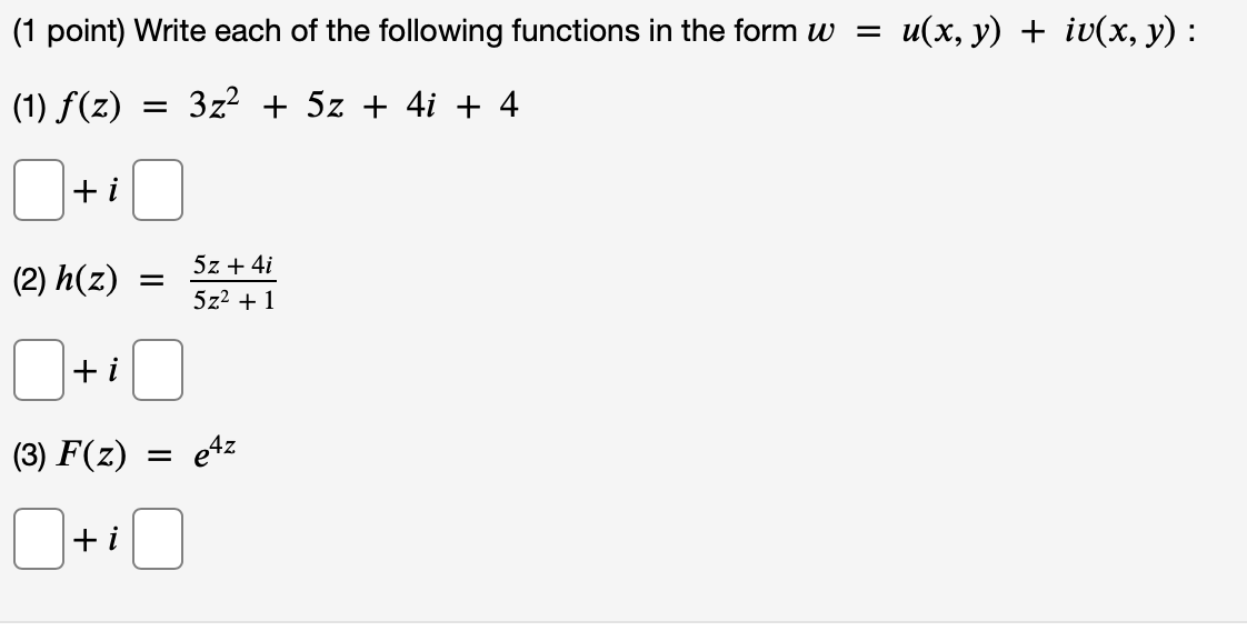 Solved (1 point) Write each of the following functions in | Chegg.com