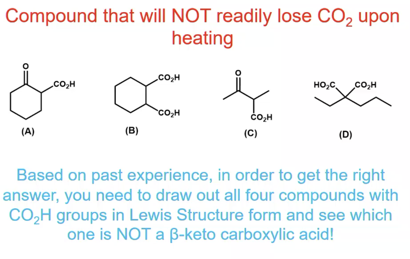 Solved Compound that will NOT readily lose CO2 upon heating | Chegg.com
