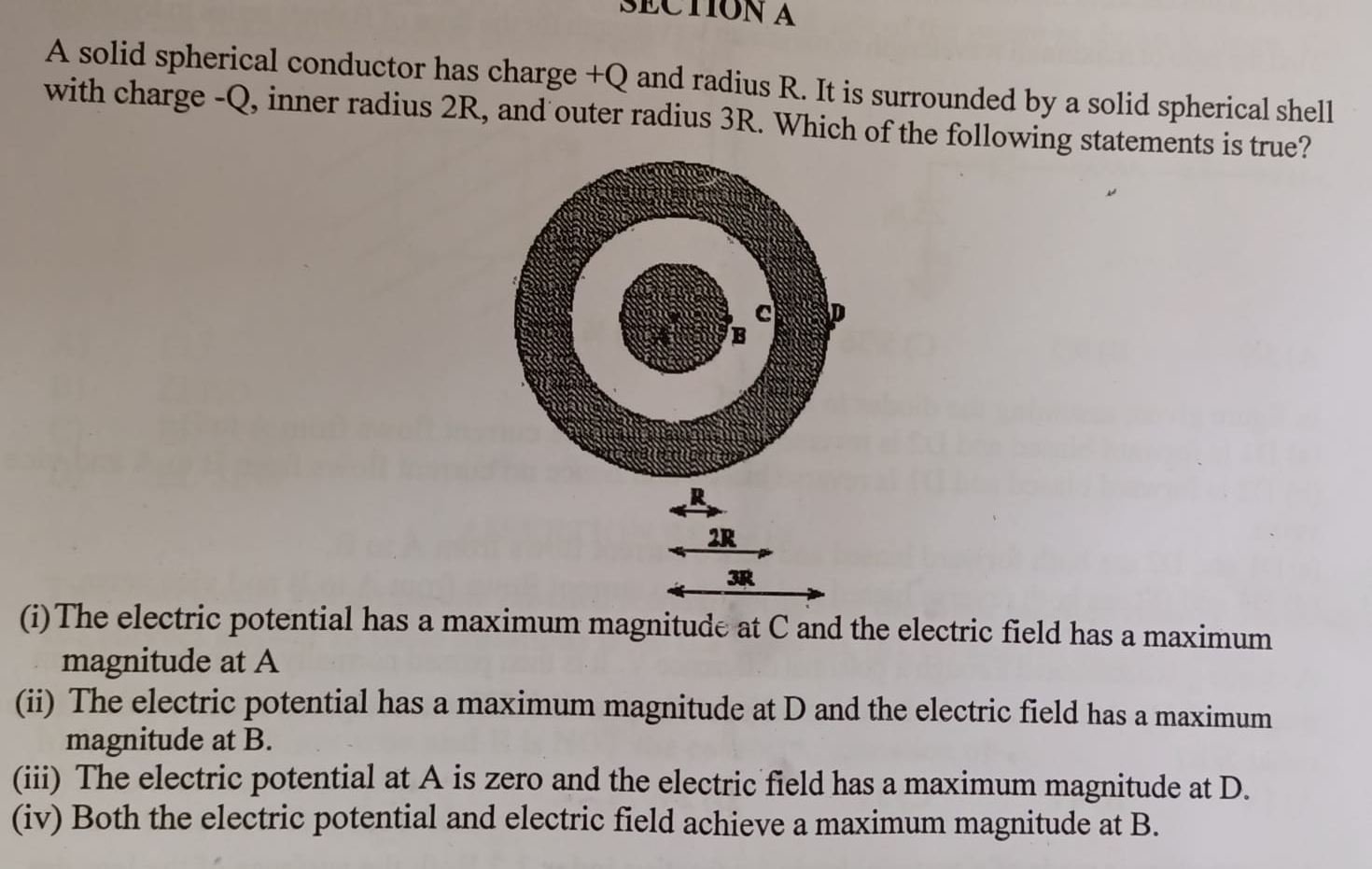 Solved A solid spherical conductor has charge +Q ﻿and radius | Chegg.com