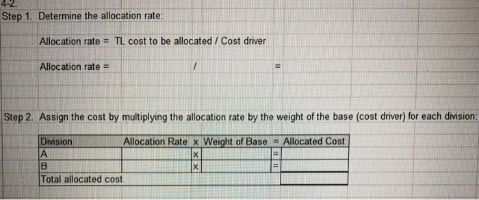 Solved Exercise 4-2A Allocating costs between divisions | Chegg.com