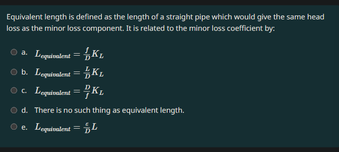 Solved Equivalent length is defined as the length of a | Chegg.com