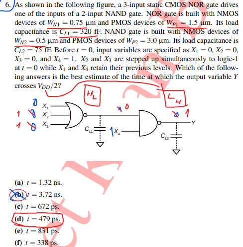 Solved As shown in the following figure, a 3-input static | Chegg.com