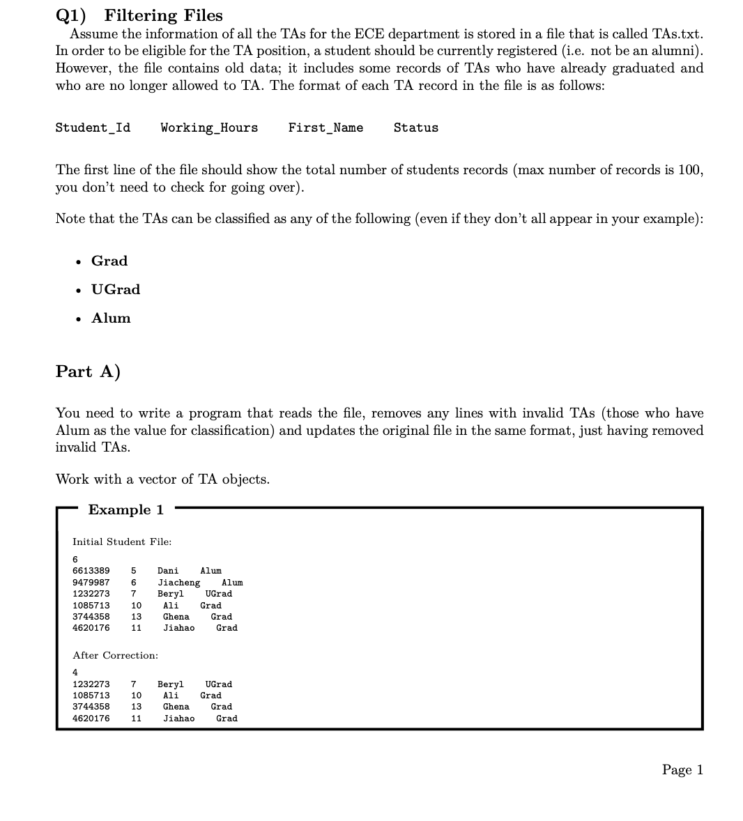 Solved in c++ | Chegg.com