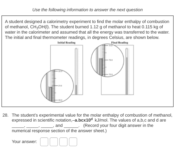 Solved Numeric Response Use the following information to | Chegg.com