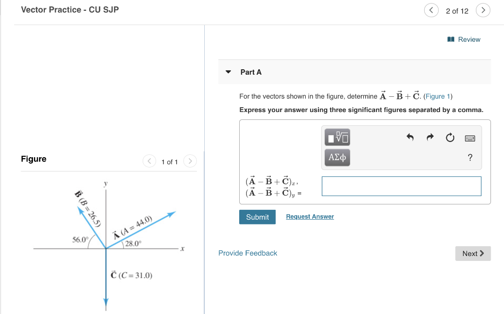 Solved Vector Practice - CU SJP 2 of 12 > 1 Review Part A | Chegg.com
