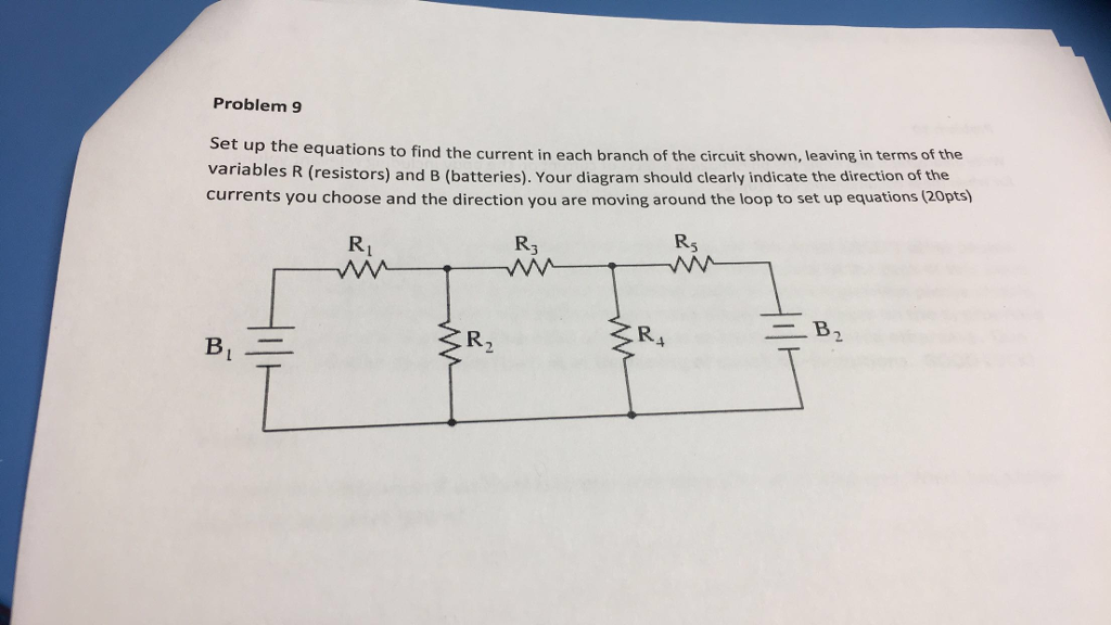 Solved Problem 9 Set up the equations to find the current in | Chegg.com