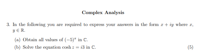 Solved Complex Analysis 3. In the following you are required | Chegg.com