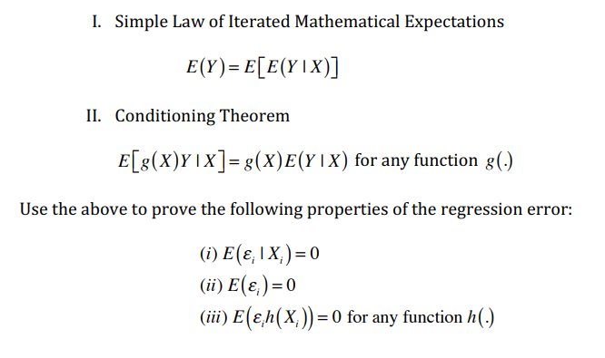 Solved I Simple Law Of Iterated Mathematical Expectations