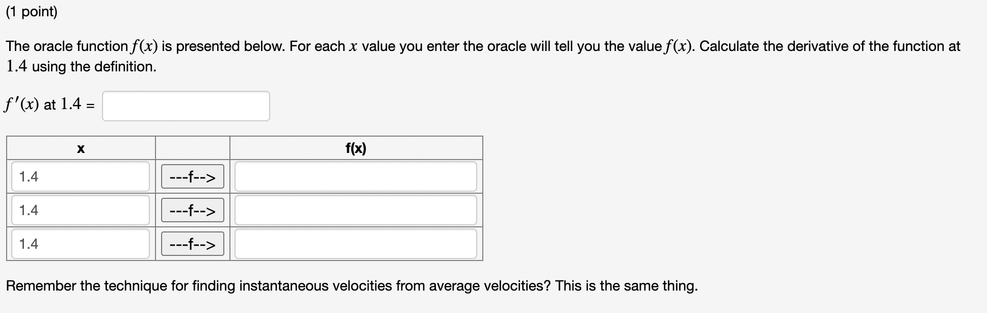 Solved (1 point) The oracle function f(x) is presented | Chegg.com