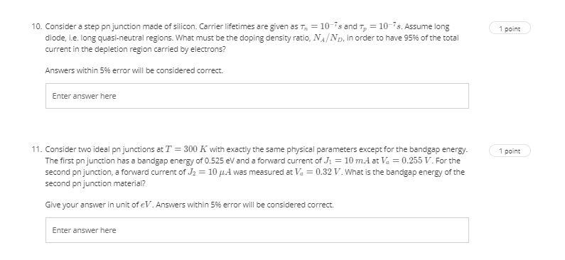 Solved 10. Consider a step pn junction made of silicon. | Chegg.com Solved 10. Consider a step pn junction made of silicon. | Chegg.com