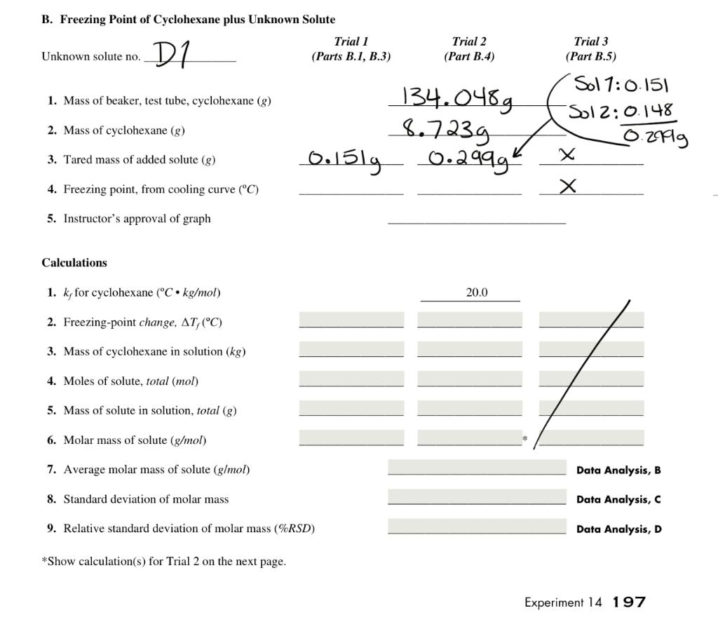 Solved Complete the calculations section of your report | Chegg.com