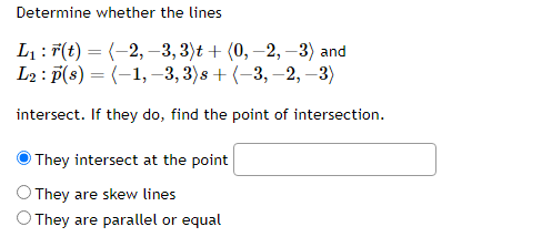 Solved Determine whether the lines | Chegg.com