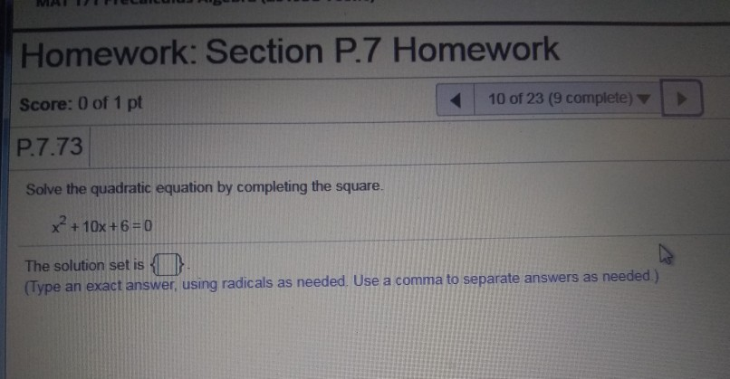 Solved Homework Section P 7 Homework 10 Of 23 9 Complete