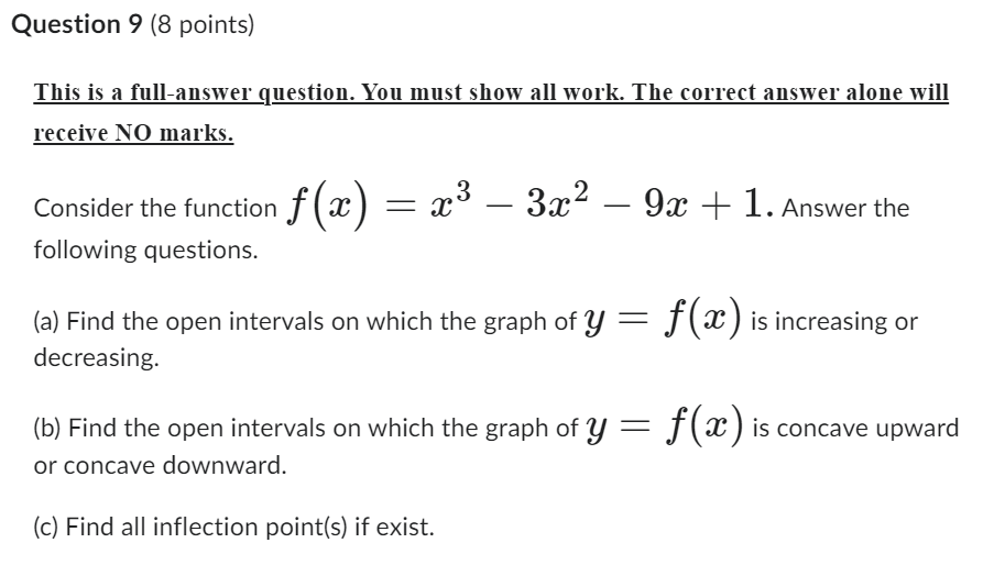 Solved This is a full-answer question. You must show all | Chegg.com