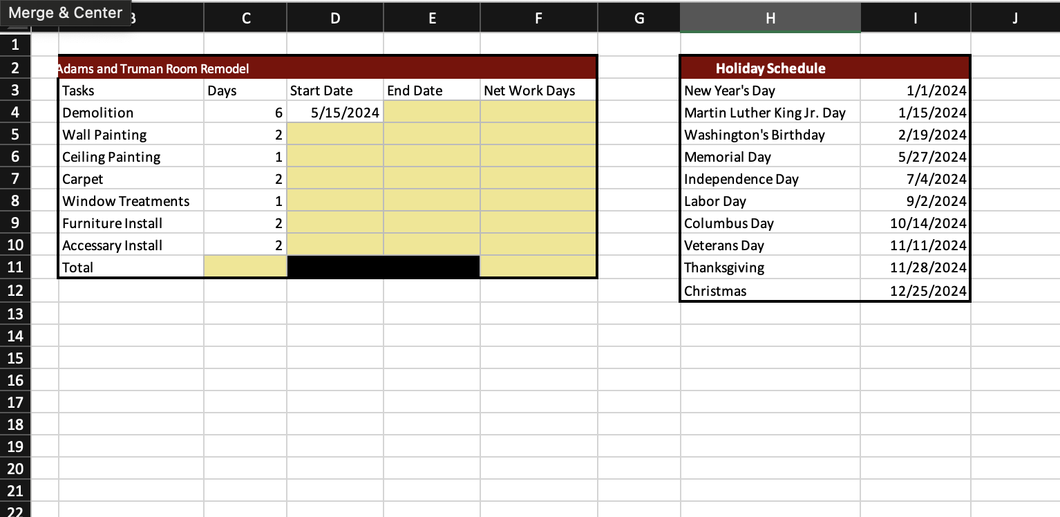 Solved On the Spring Remodel worksheet enter calculations to | Chegg.com