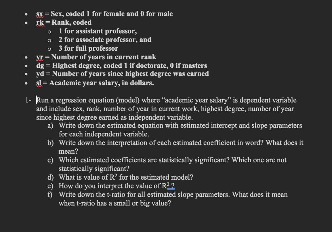 Sx Sex Coded 1 For Female And 0 For Male Rk