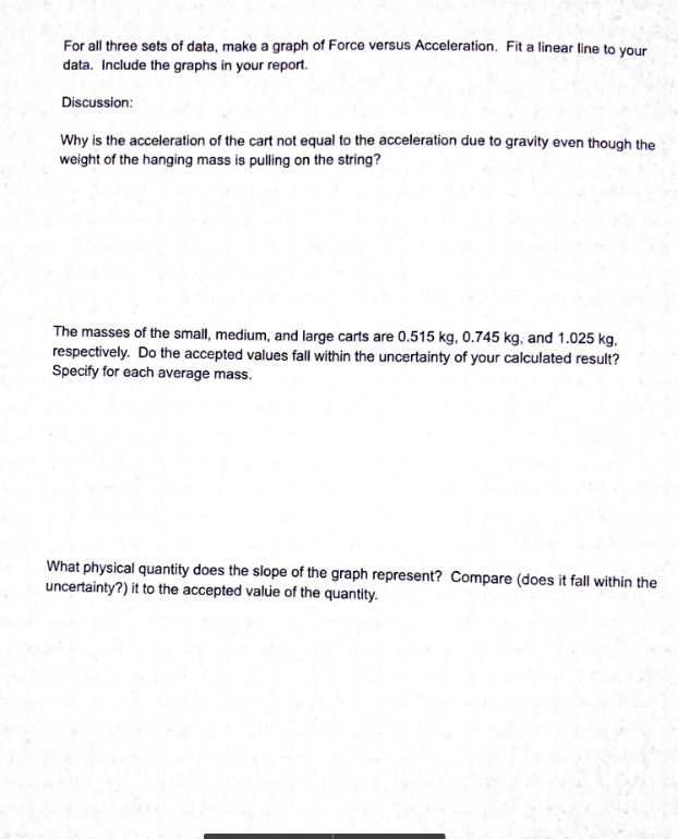 Solved Data: (include uncertainties) Cart size: Sample | Chegg.com