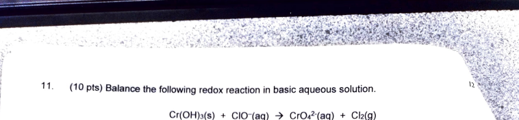 Solved Balance this redox reaction in basic aqueous | Chegg.com