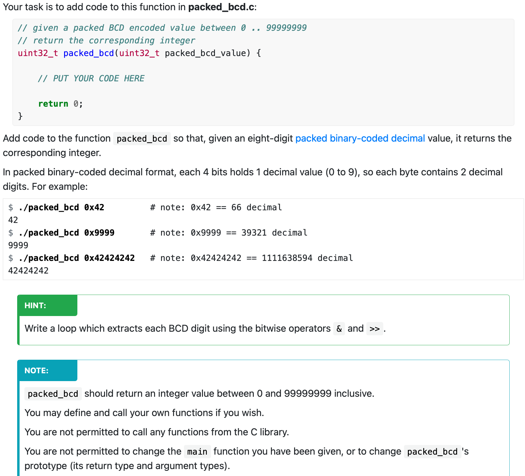 Solved Your task is to add code to this function in | Chegg.com