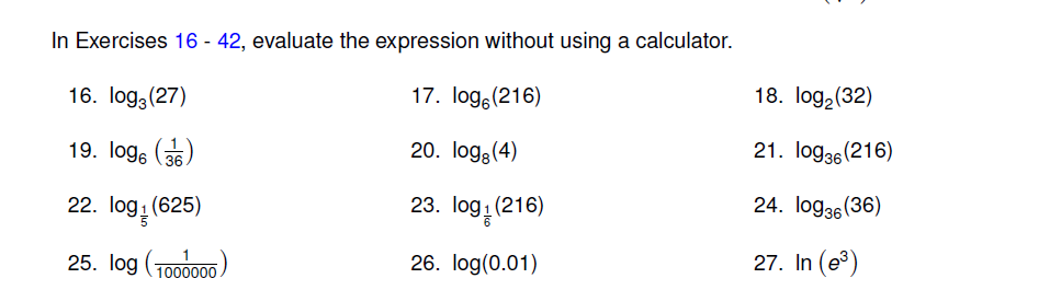 Solved In Exercises 16 - 42, evaluate the expression without | Chegg.com
