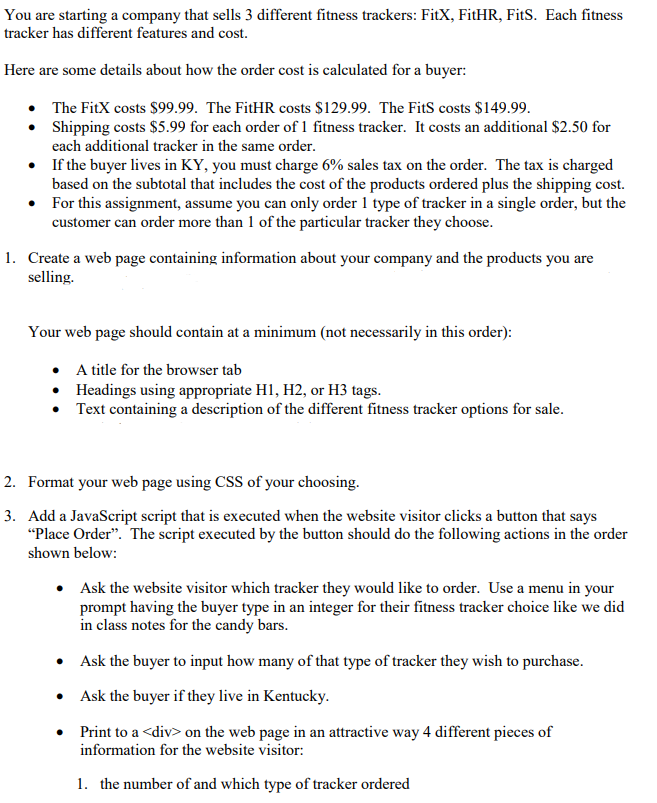 Solved Computer Science 160: CSC - HTML Create a web page | Chegg.com